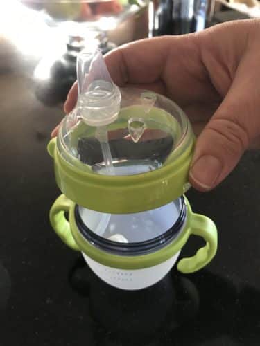 Comotomo sippy cup convert bottle to sippy cup and top.